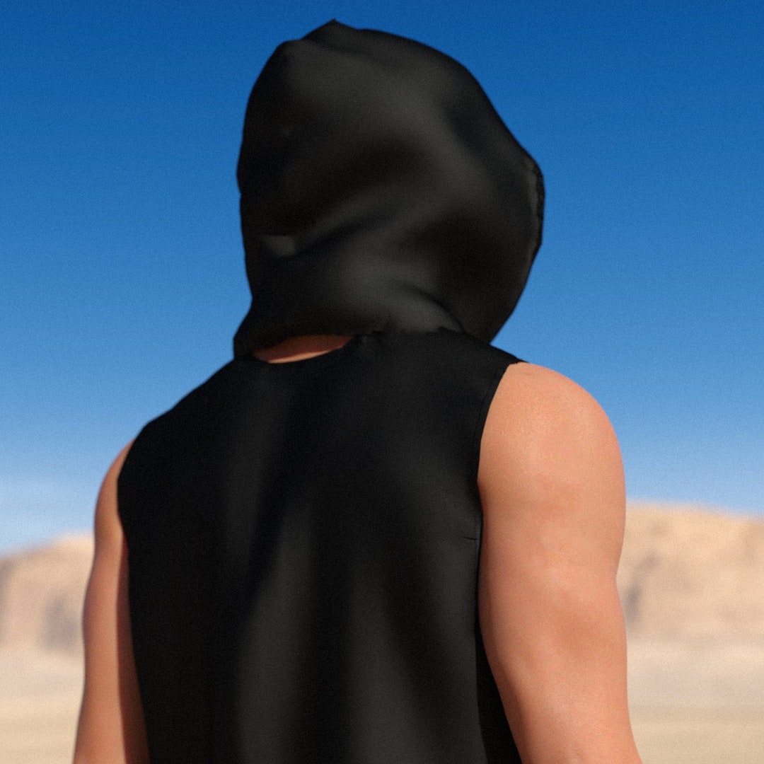 Male Festival Rave Hood, Rave Black Male Hood, Festival Outfit Men ...
