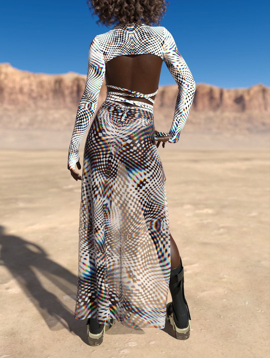 Rave Mesh Sheer Skirt, Transparent Rave Long Skirt, Rave Long Loose ...