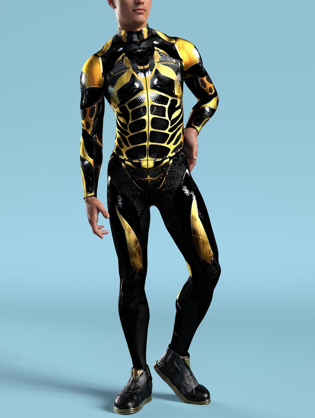 Scorpio Black Droid Costume: Men's Festival Bodysuit - Etsy