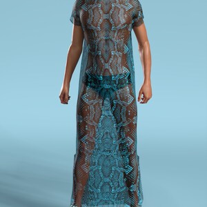 Male Sheer Festival Dust Collar Dress, Rave Sheer Dress for Men ...