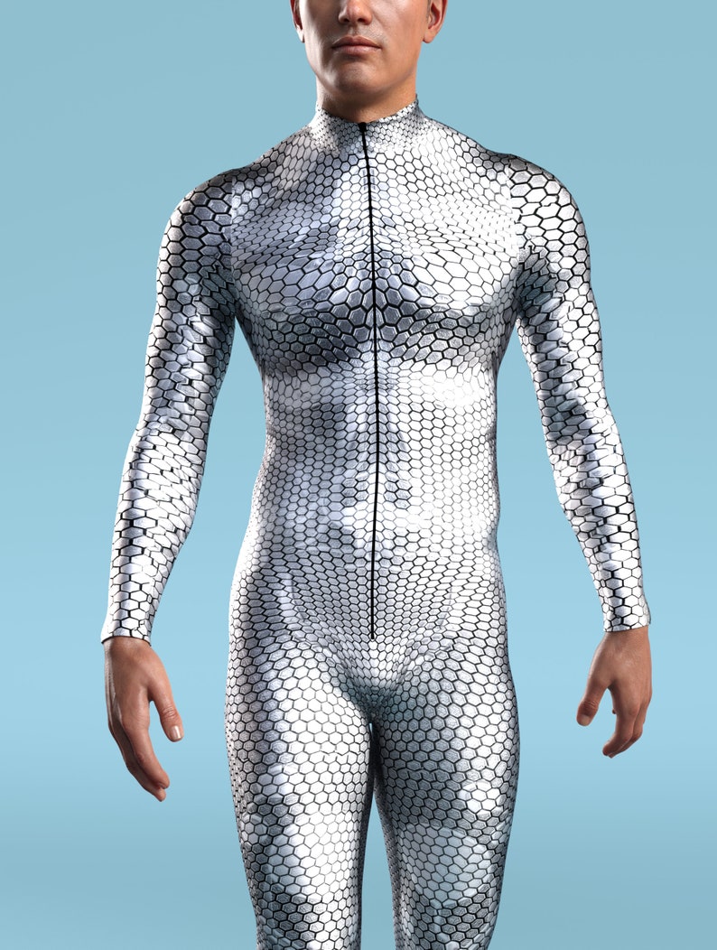 Silver Cyber Costume Cyber Mermaid Costume Men Armour - Etsy