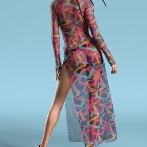 Sheer Rave Side Cut Dress for Women, Sheer Festival Long Dress for ...