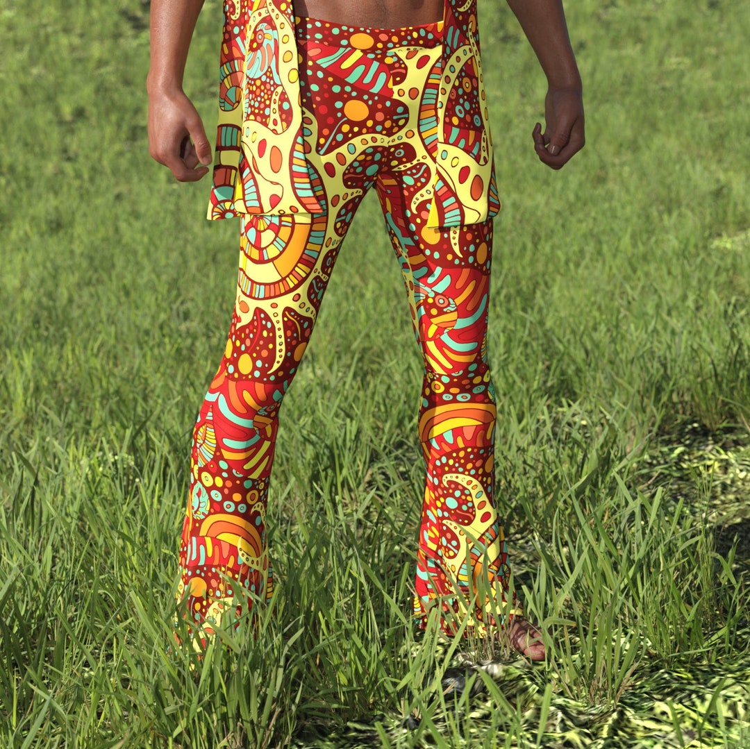 Vintage Hippie Pants, Multicolor Hippie Pants, Summer Hippie Man Pants ...