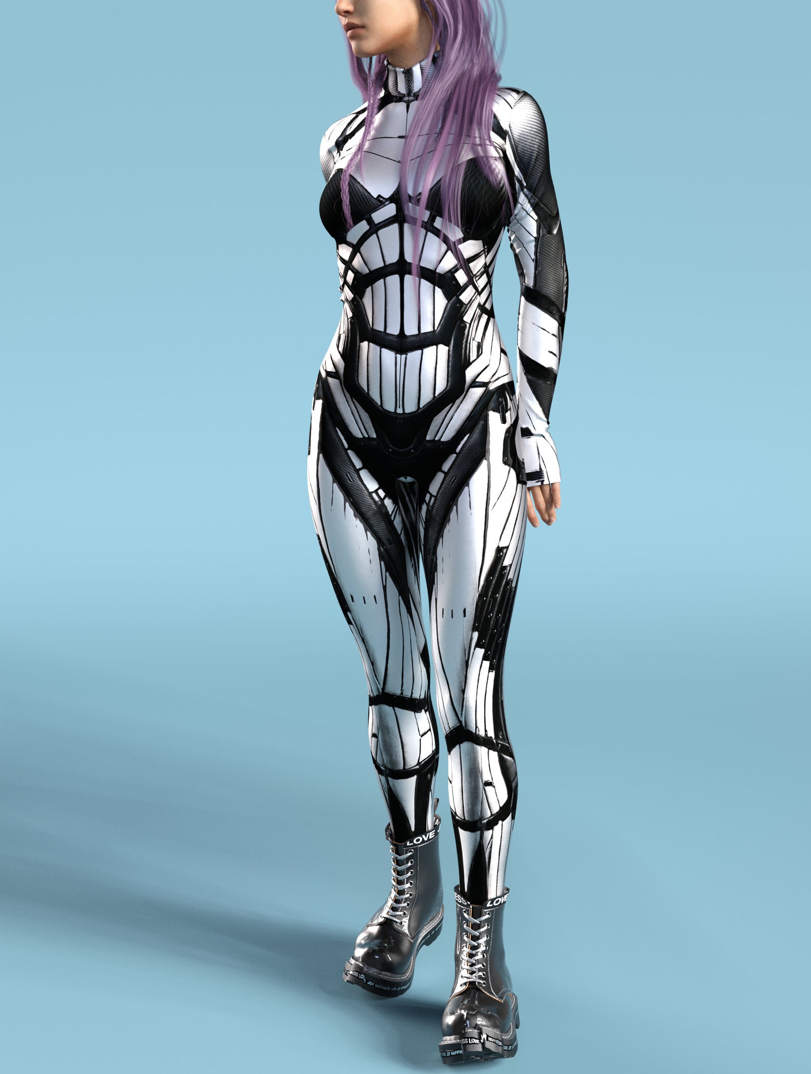 Cosplay Halloween Costume Cyberpunk Bodysuit Woman Robot Etsy