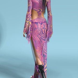 Transparent Festival Long Dress for Women, Womens Sheer Rave Cutout ...