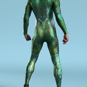 Cyber Mermaid Costume Men, Green Cyber Costume, Armour Costume Men ...