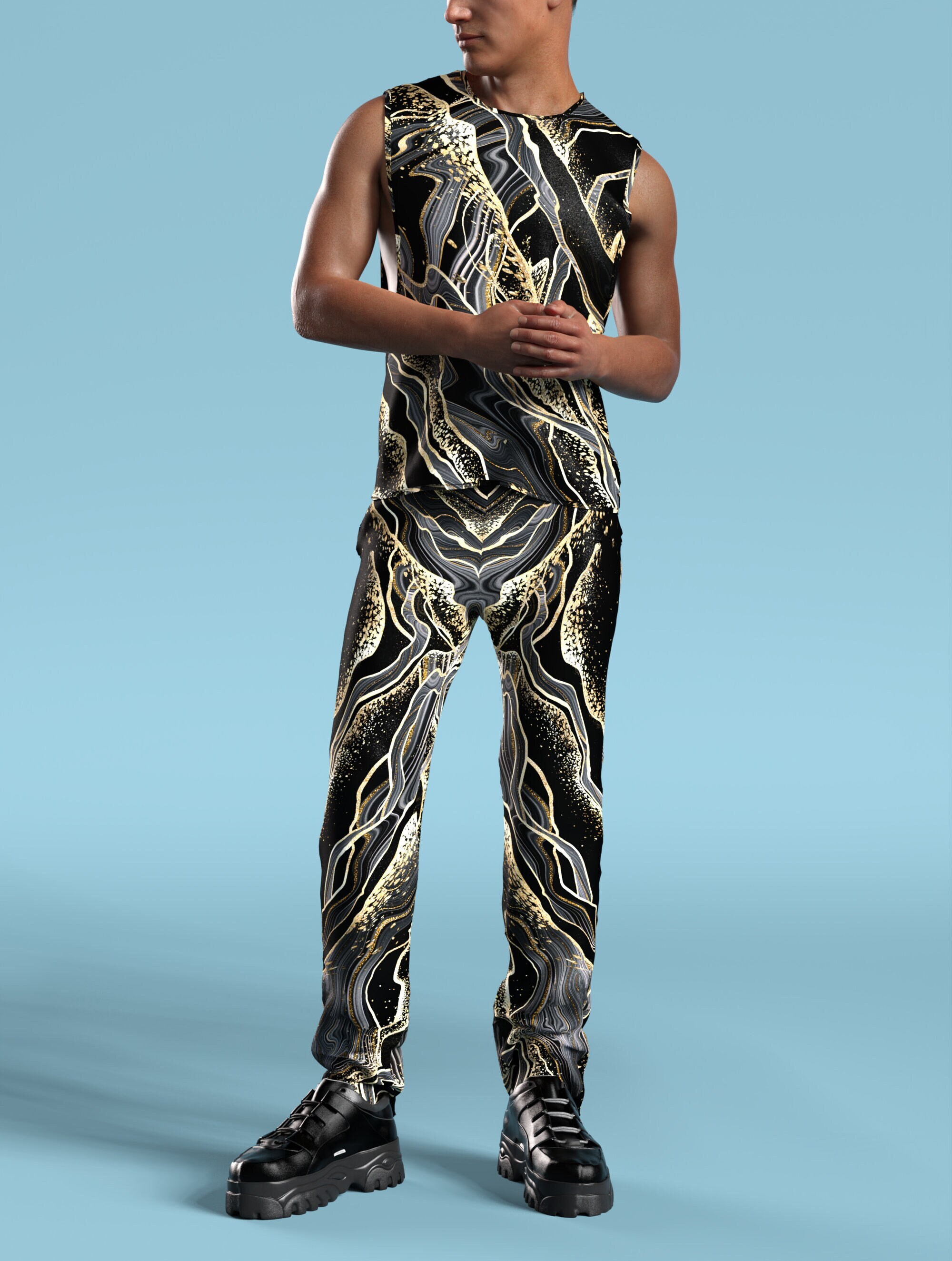 Male Rave Top, Festival Mesh Top, Disco Party Rave Top, Performance Men ...