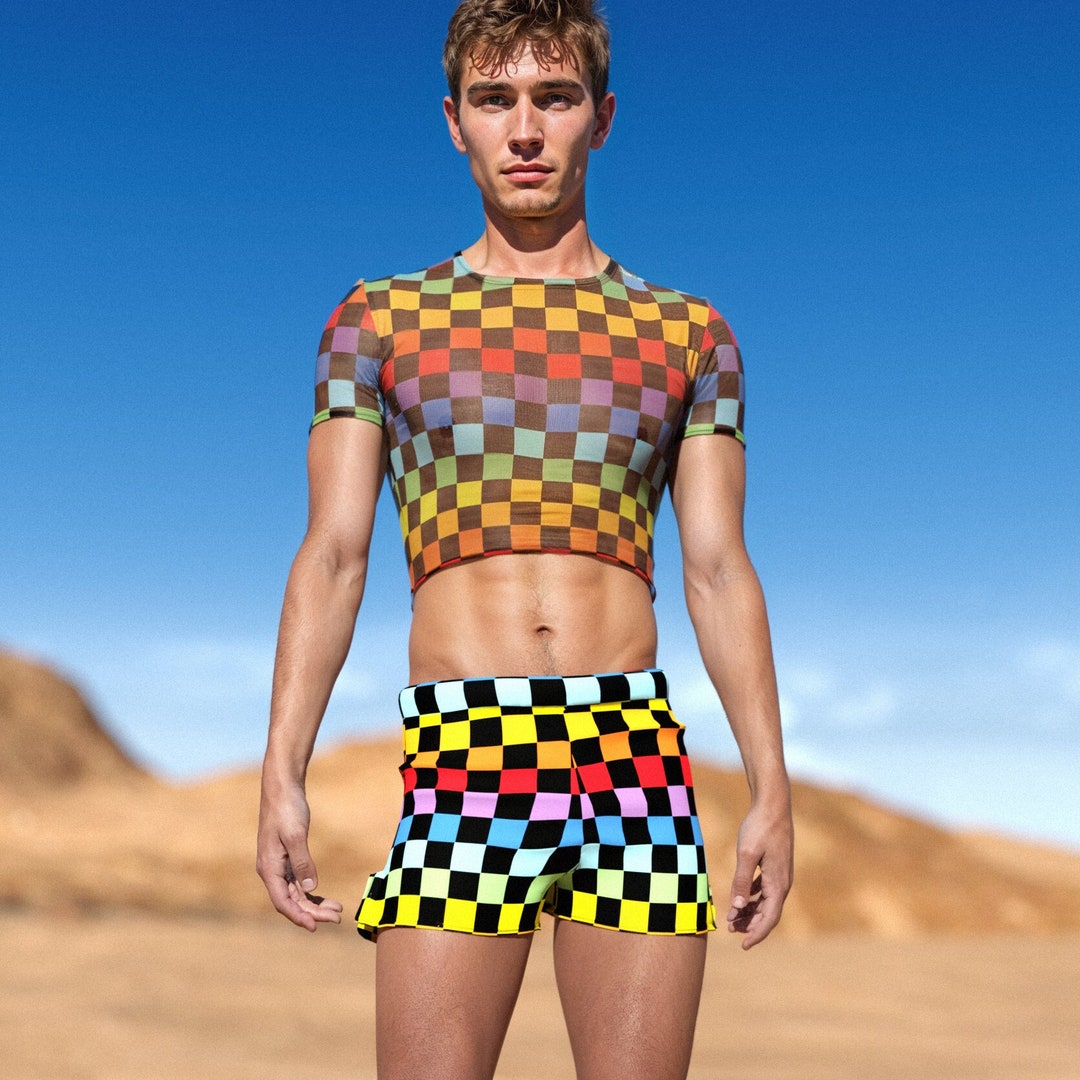 Rainbow Man Outfit, Pride Set, ,pride Outfit Men, Festival Men Set, Fesival Male Set, Sexy Pride ...