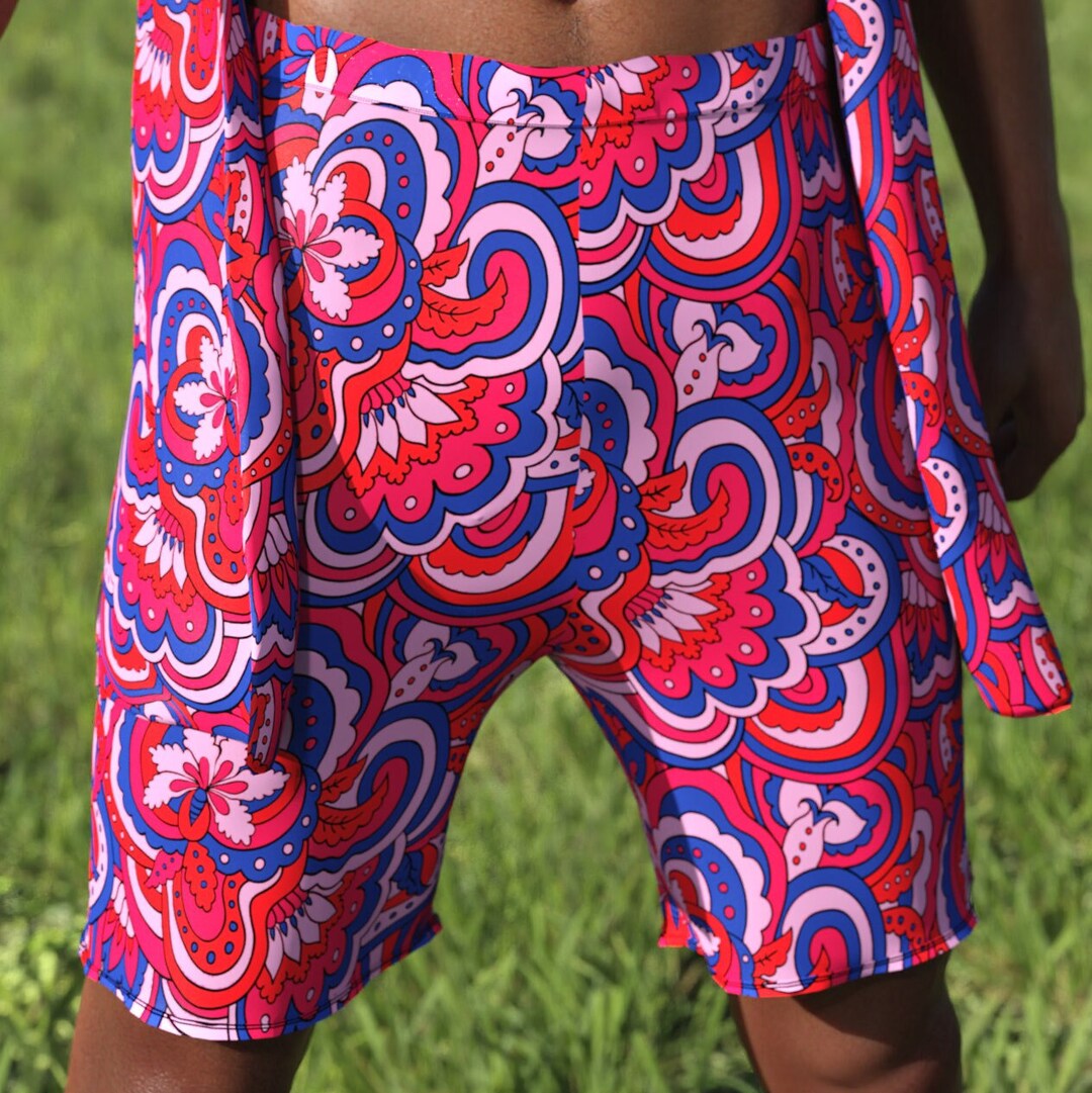 Psychedelic Male Shorts, Trippy Hippie Shorts, Disco Boho Shorts ...