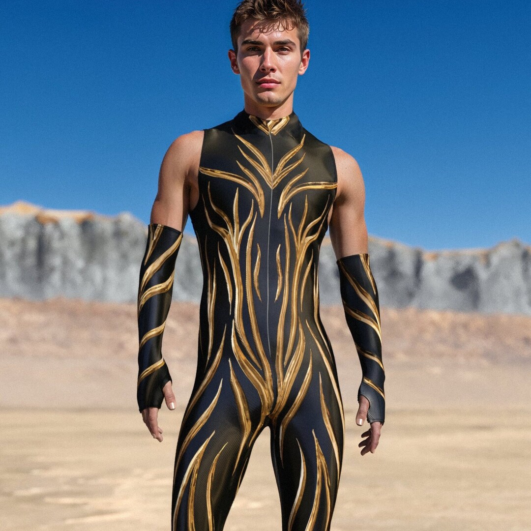 Sleeveless Male Rave Costume, UV Neon Costume, Rave Male Costume ...