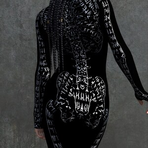 Occult Skeleton Costume, Skeleton Costume, Skeleton Bodysuit, Skeleton ...