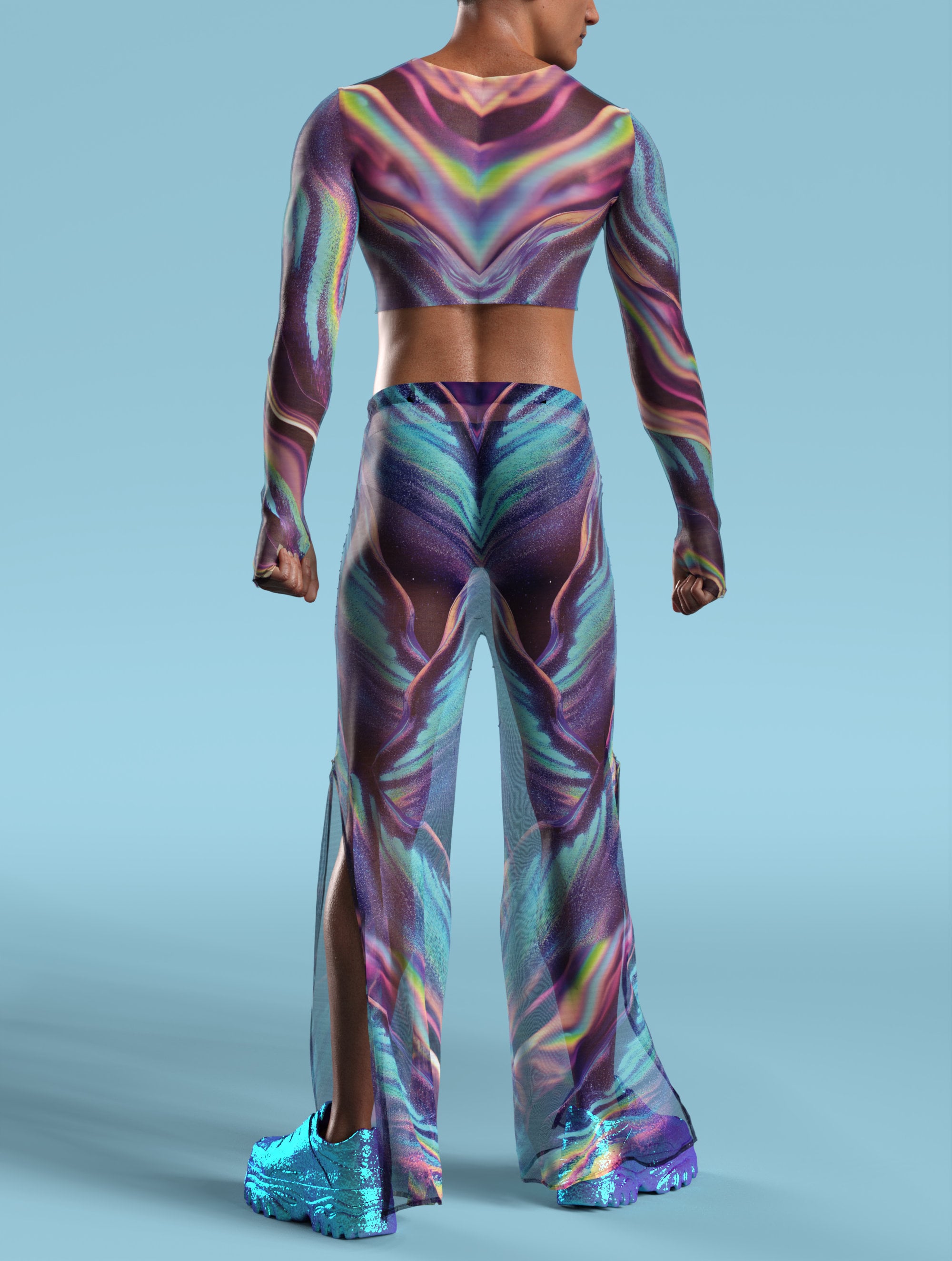 Rave Male Top, Festival Top For Men, Rave Transparent Top, Performance ...