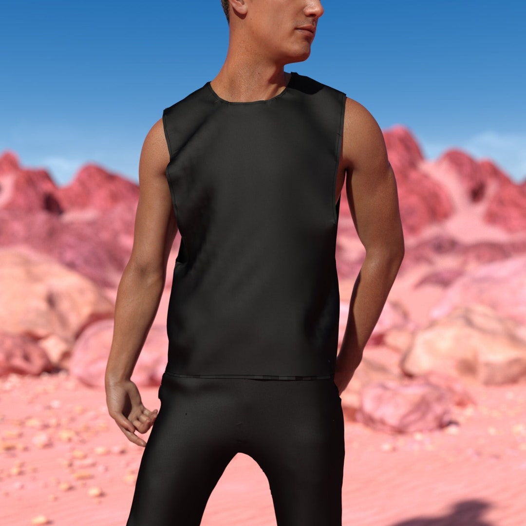 Festival Male Black Set, Male Rave Outfit, Performance Men Outfit ...