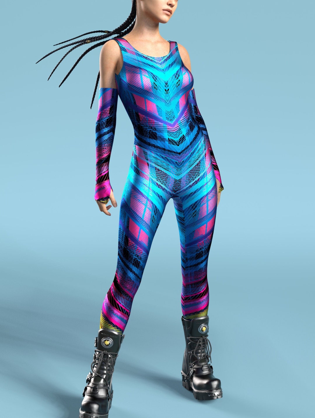 Psychedelic Clothing, Festival Bodysuit, Psychedelic Catsuit, Festival ...