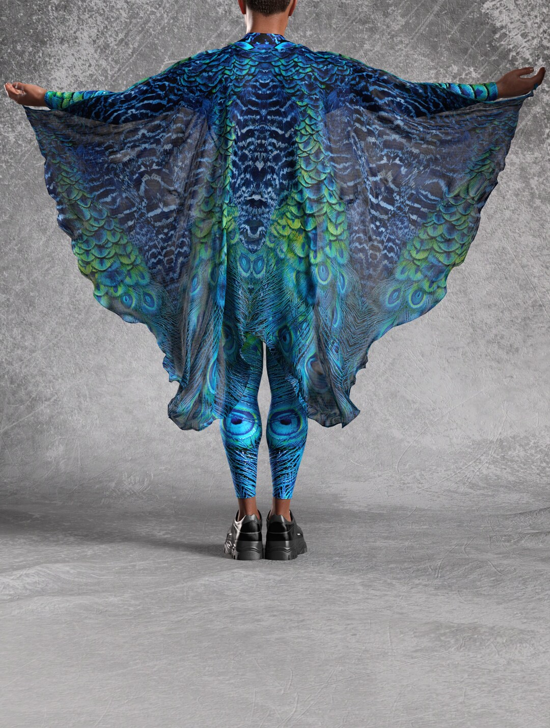 Festival Wings Men, Peacock Wings, Animal Print Wings, Festival Costume ...