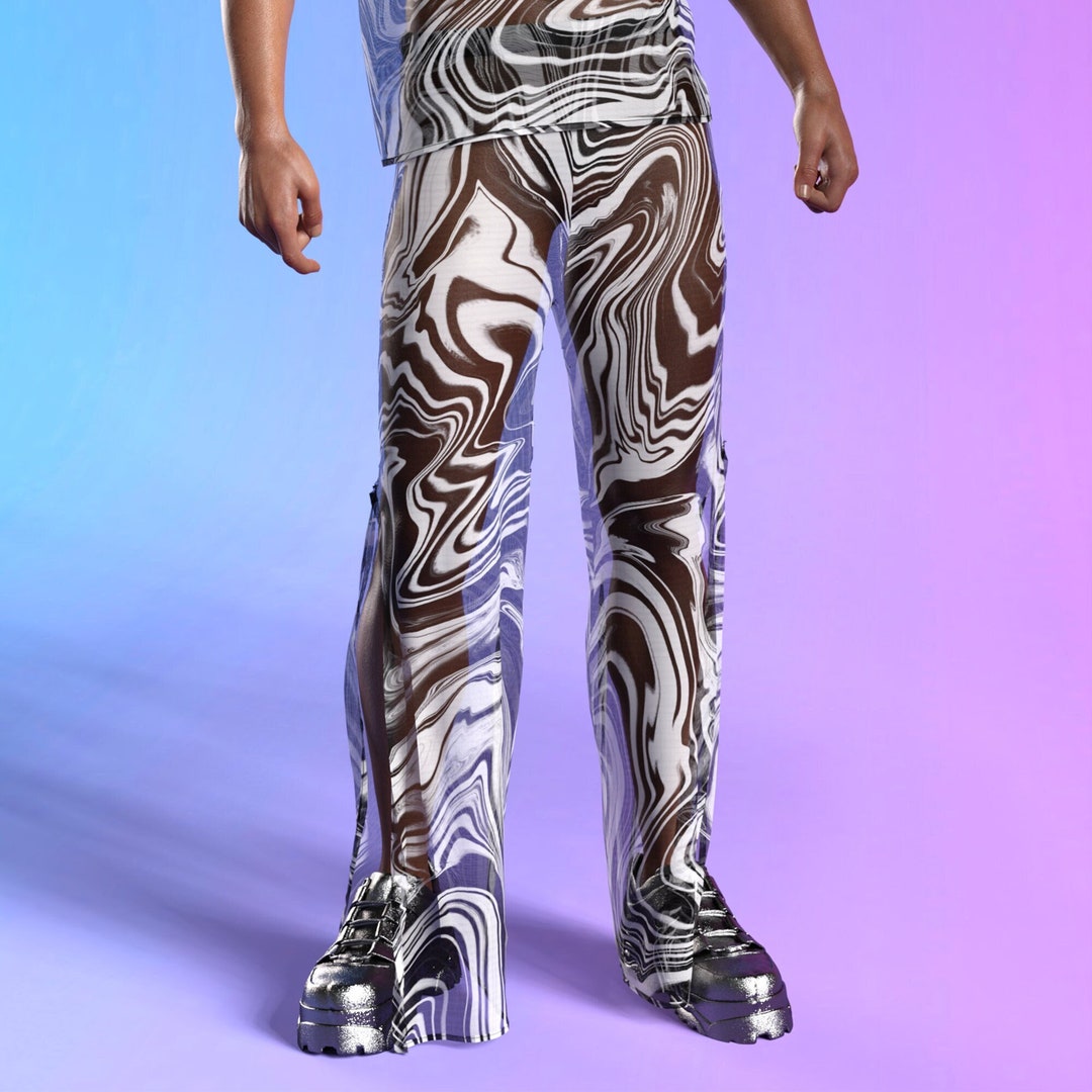 Festival Transparent Male Pants, Rave Pants for Men, Summer Festival Party Pants, Disco Rave ...