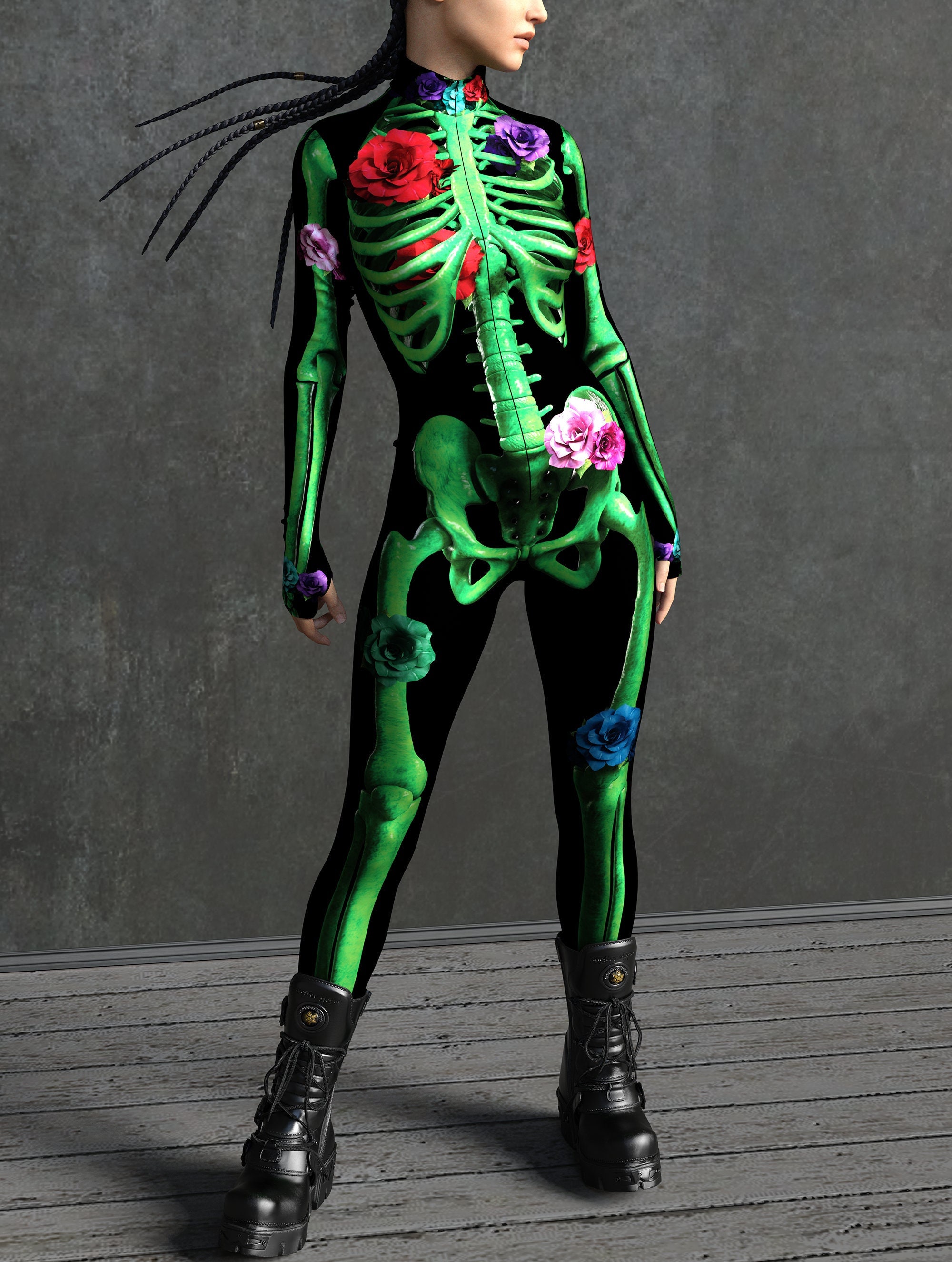 Skeleton Costume Women Bodysuit