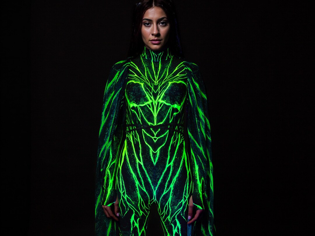 UV Reactive Rave Costume Set: Acid Burst Wings Outfit - Etsy
