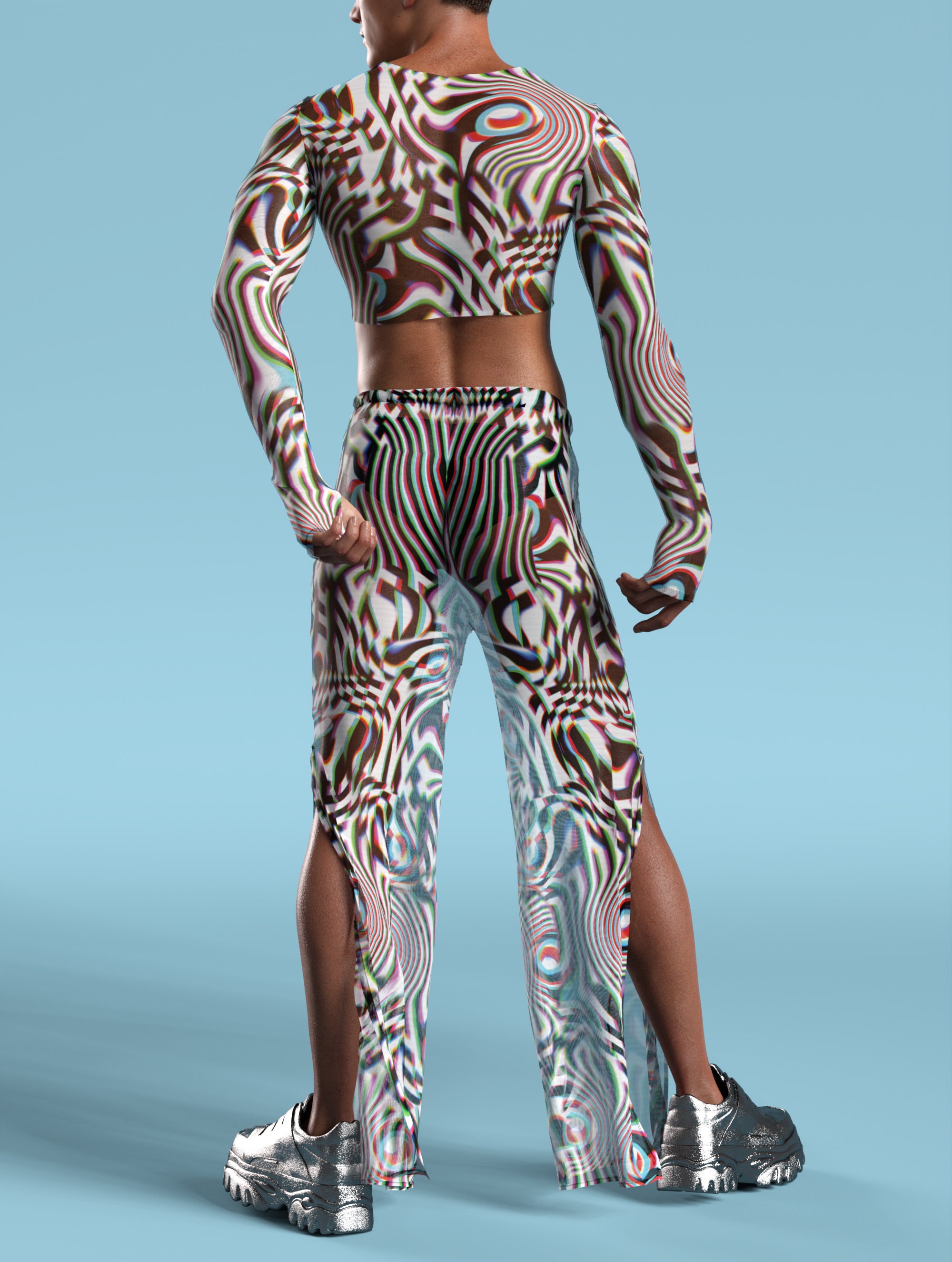 Rave Male Top, Festival Top For Men, Rave Transparent Top, Performance ...