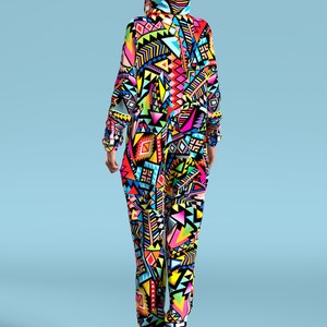 Festival Outfit, Plus Size Rave Clothing Women, Hooded Onesie Woman ...