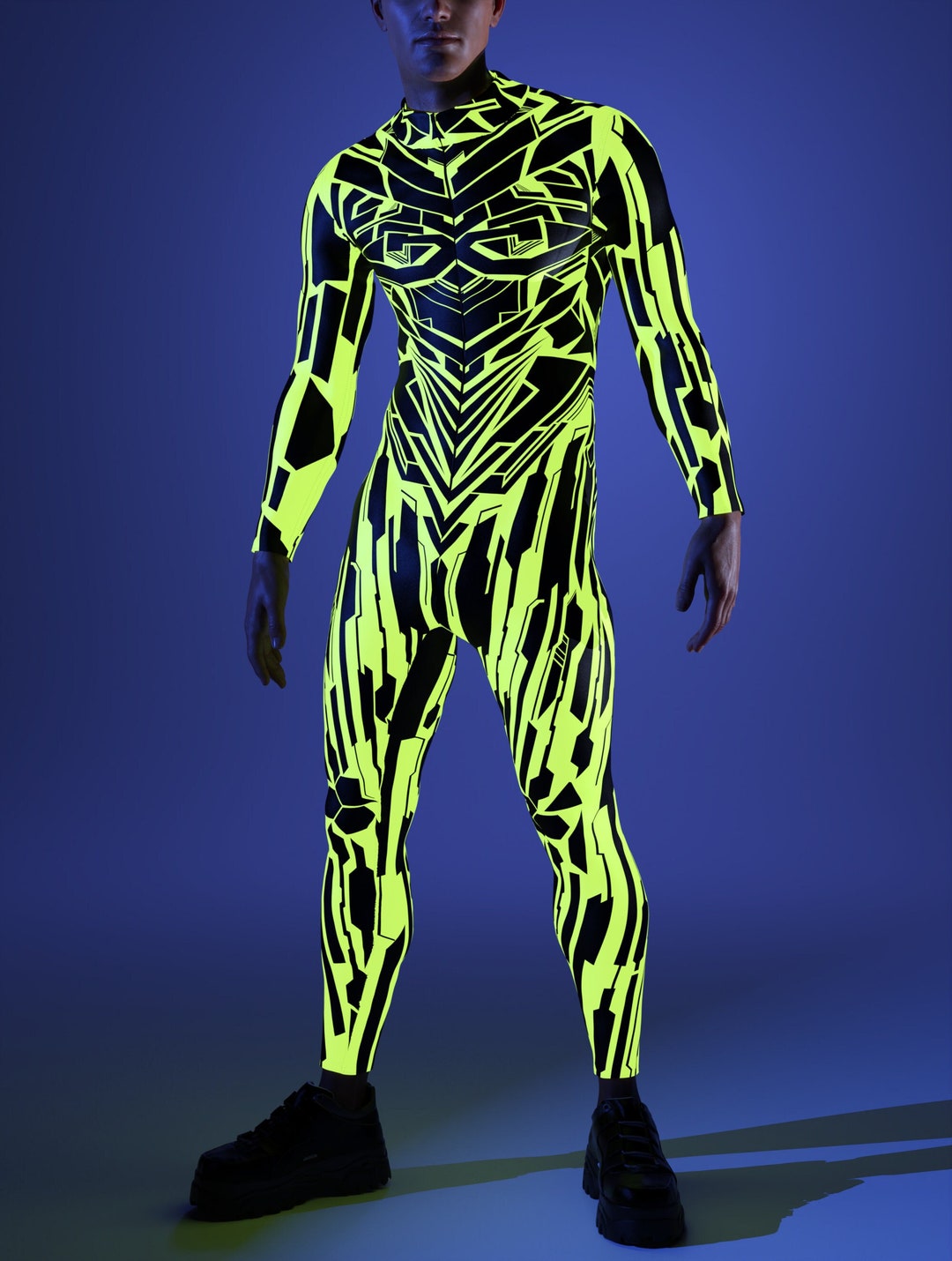 UV Light Costume, Music Festival Costume, Neon Costume, Rave Male ...
