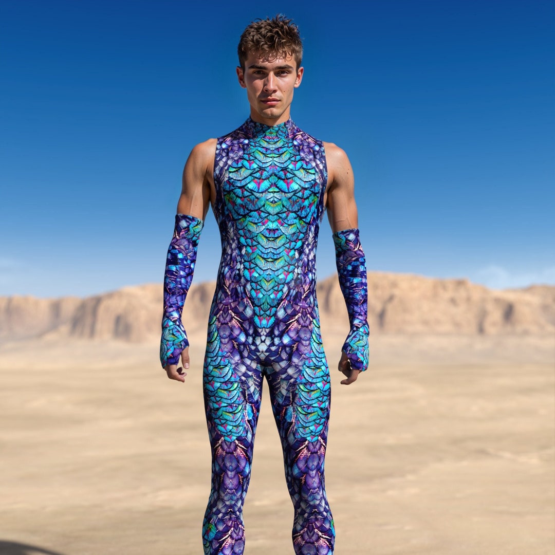 Animal Print Costume, Festival Male Costume, Rave Male Sleeveless ...