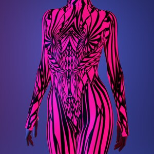 Neon Costume, UV Light Set Costume, Rave Dancer Costume, Psychedelic ...
