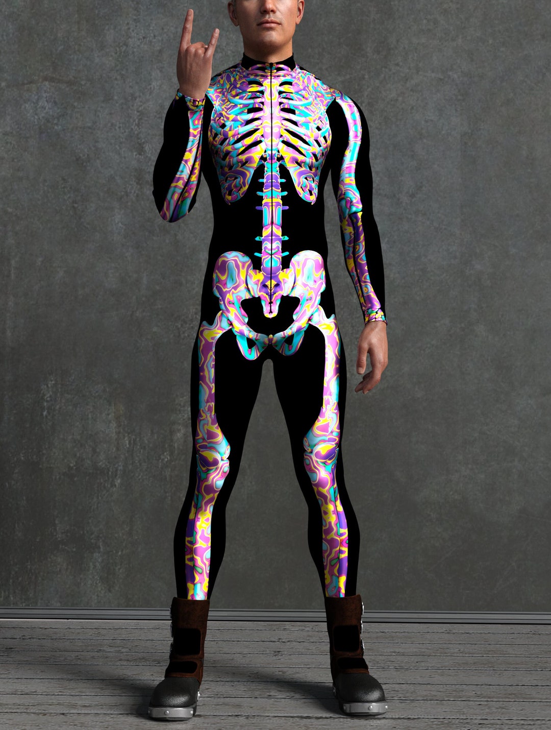 Skeleton Costume, Mens Skeleton Costume, Halloween Costume Men ...