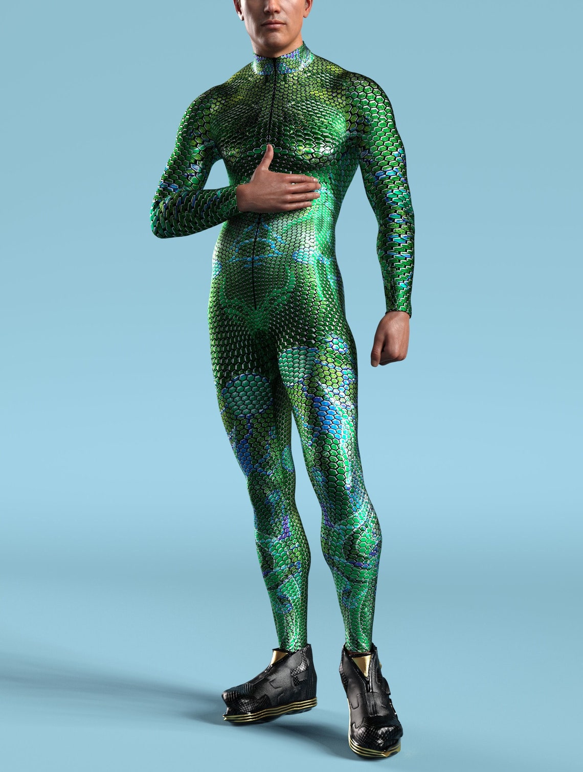 Cyber Mermaid Costume Men Green Cyber Costume Armour Costume - Etsy