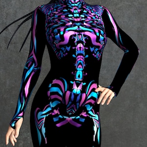 Festival Skeleton Costume, Skeleton Costume, Skeleton Bodysuit ...