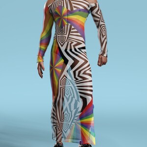 Pride Dress, Transparent Pride Dress, Male Sheer Pride Dress, LGBTQ ...