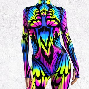 Neon Costume Set, UV Light Outfit, Rave Costume Set Woman, Performance ...