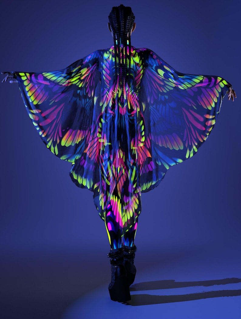 Neon Costume Set, UV Light Outfit, Rave Costume Set Woman, Performance ...