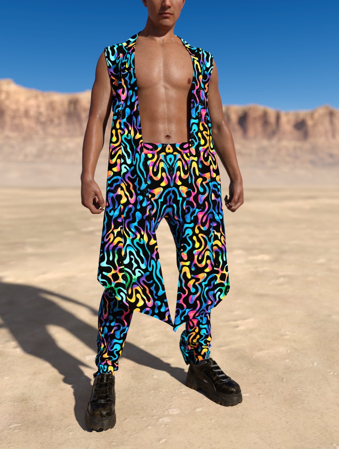 Performance Vest, Party Rave Vest, Rave Fashion Vest, Psychedelic Men ...