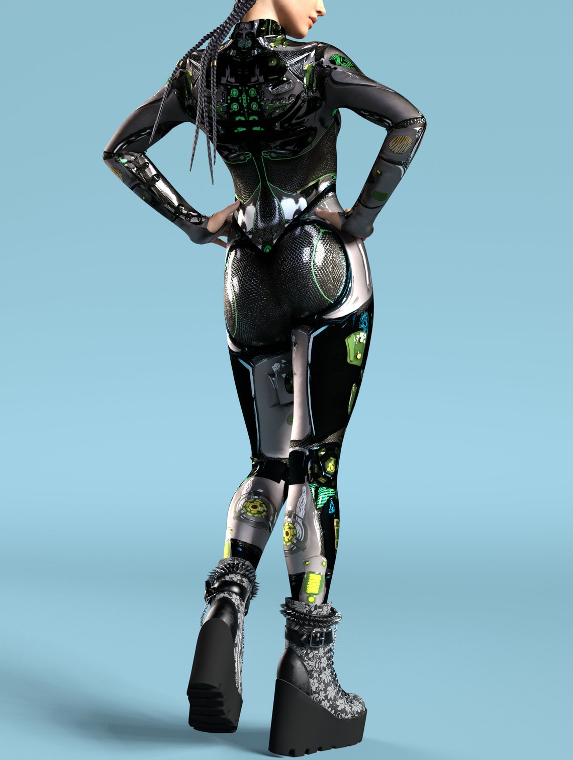 Cyborg Costume Women Droid Costume Women Rave Bodysuit Etsy