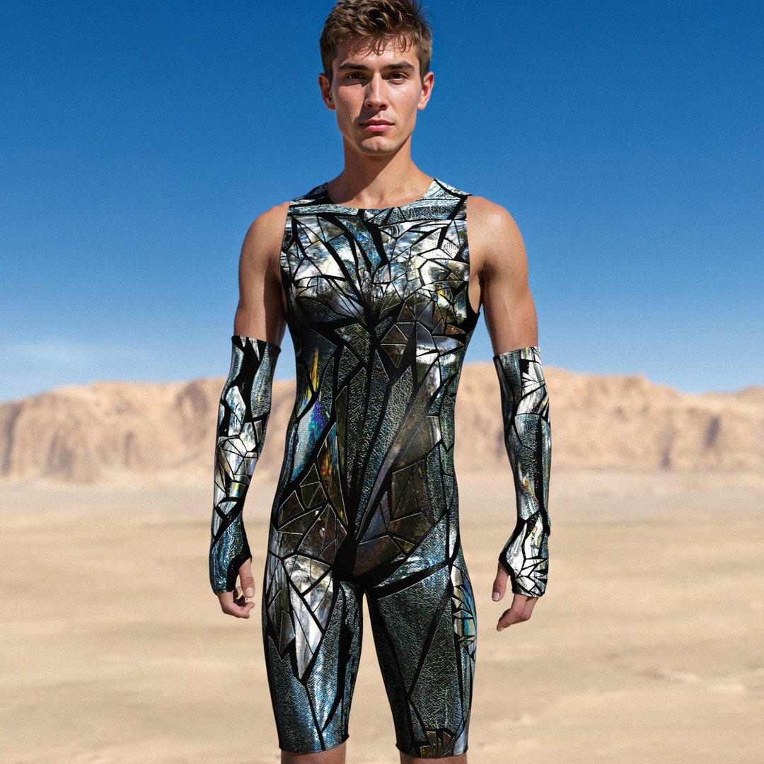 Festival Party Male Romper, Performance Male Romper, Rave Party Male ...