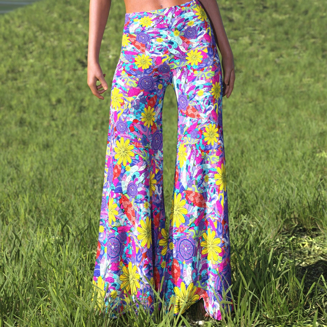 Loose Fit Hippie Pants, Hipster Pants, Hippie Wide Pants, Psychedelic ...