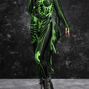Neon Green Rave Party Costumes Women, Festival Matching Outfit, UV ...