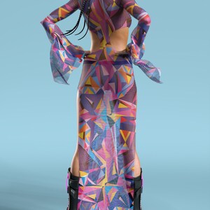 See Through Rave Long Dress for Women, Womens Sheer Festival Cutout ...