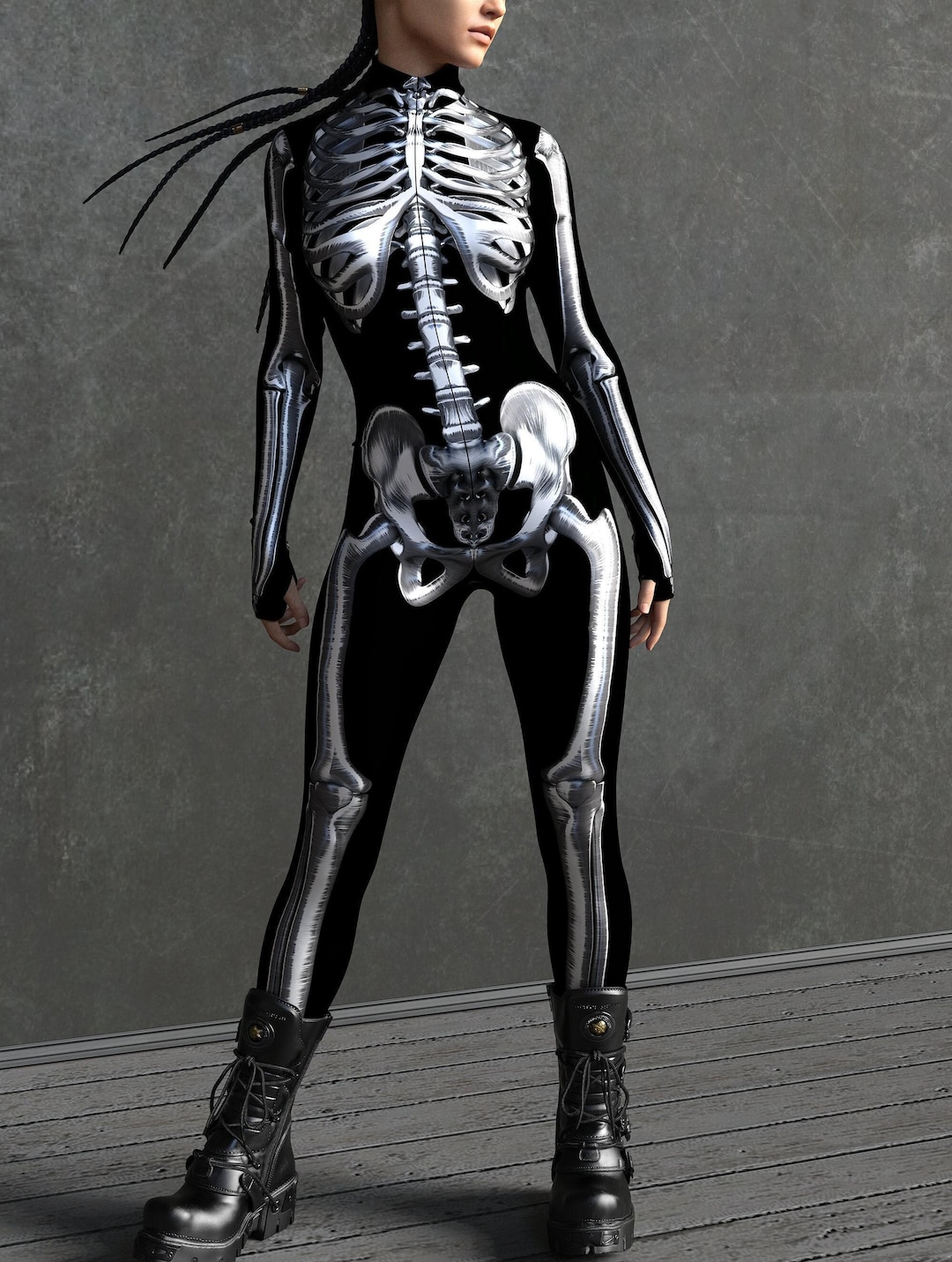 Silver Skeleton Bodysuit: Women's Halloween Costume - Etsy