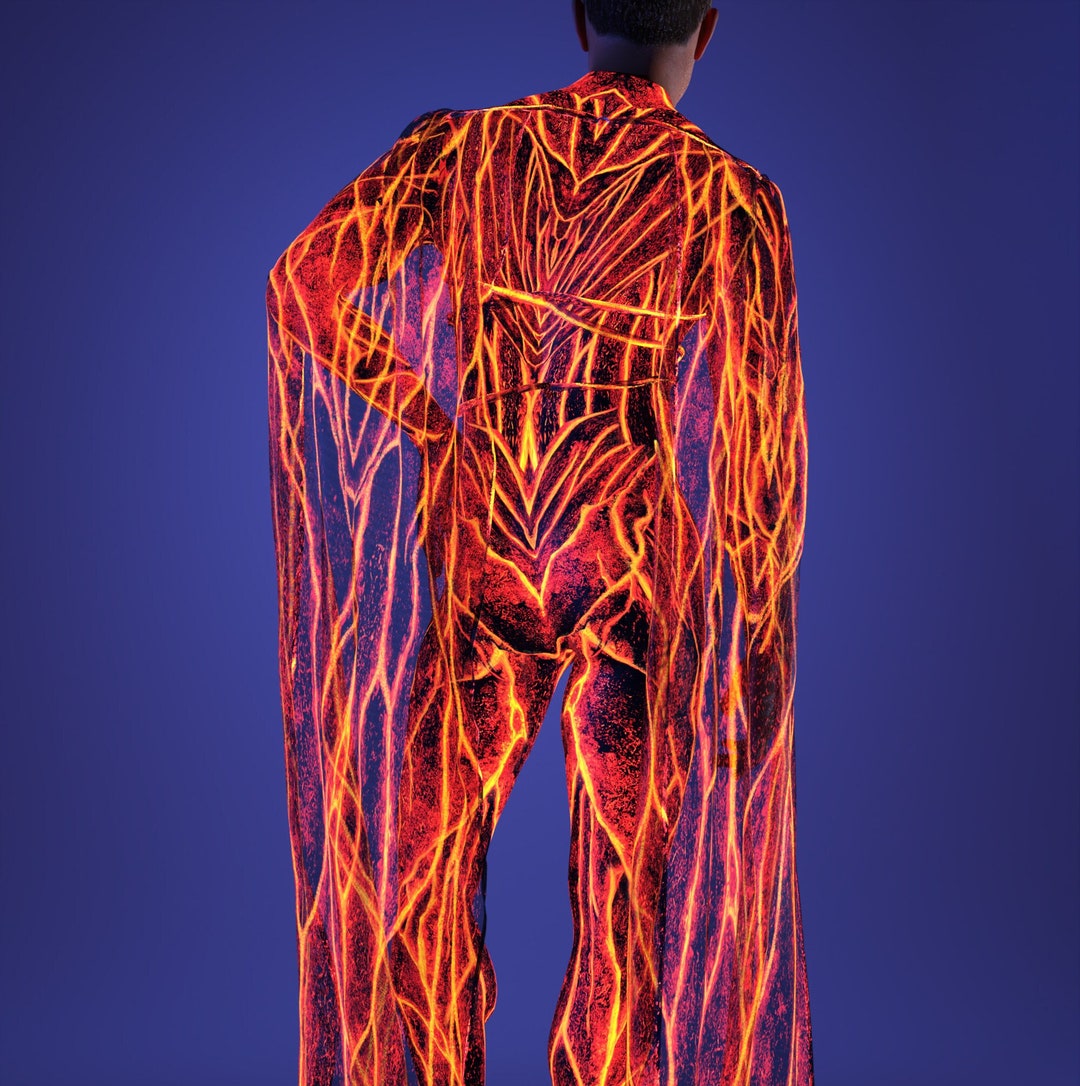 UV Reflective Mesh Wings, Festival Wings Man, Male Neon Mesh Wings ...