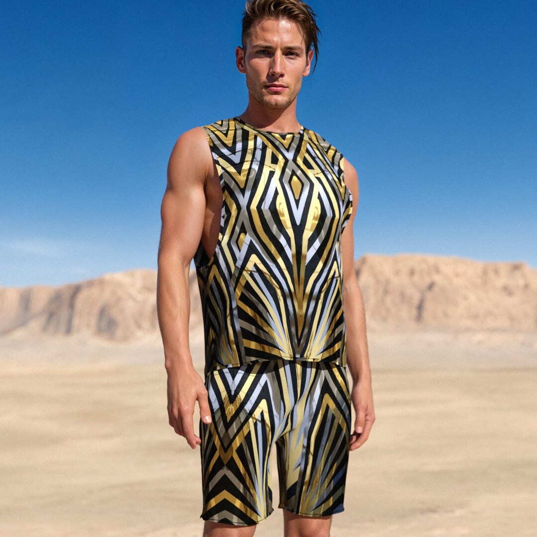 Rave Male Bandana Set, Male Festival Rave Set, Festival Outfit Men ...