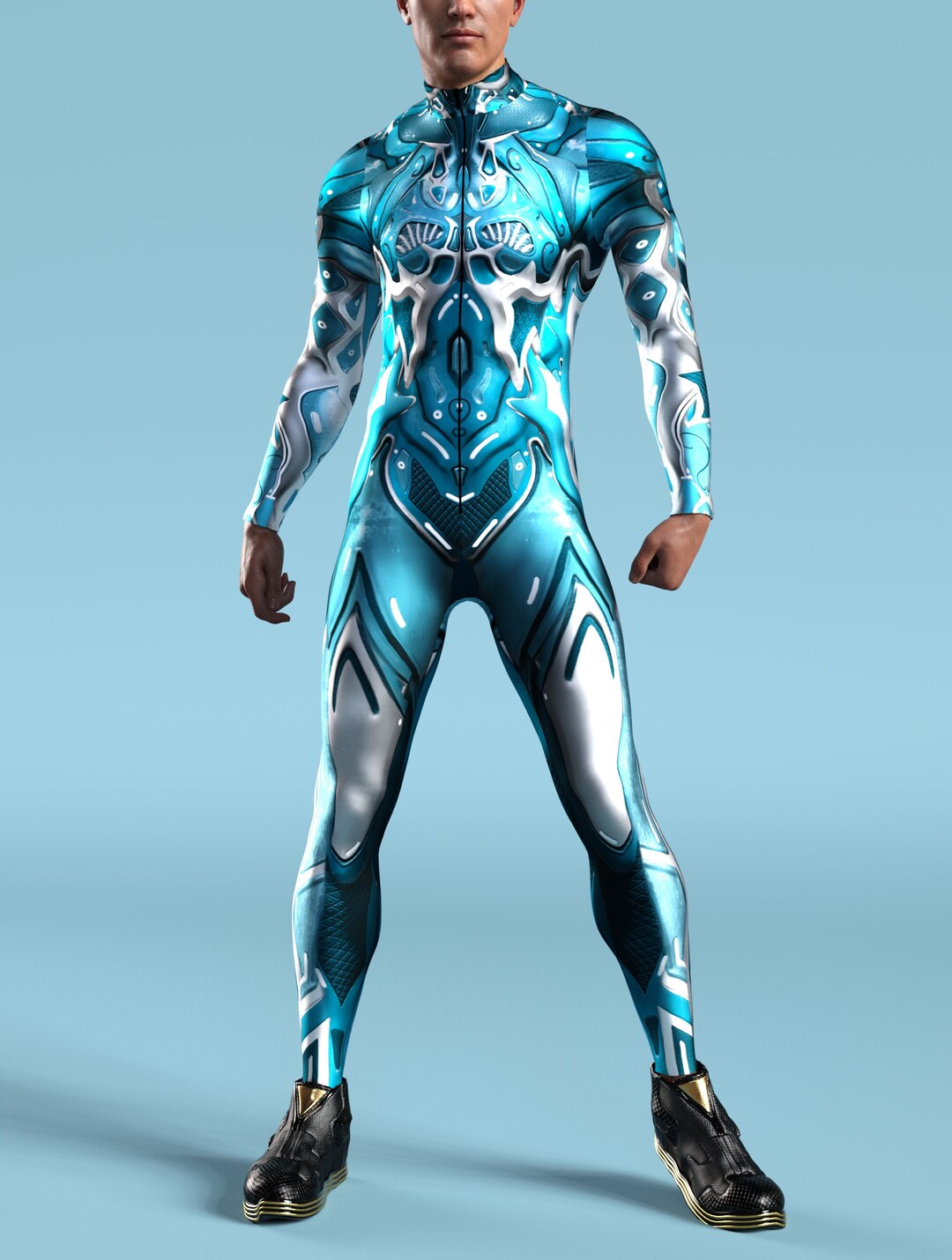 Blue Cyber Costumes, Cyber Bot Costume Men, Armour Costume Men, Cosplay ...