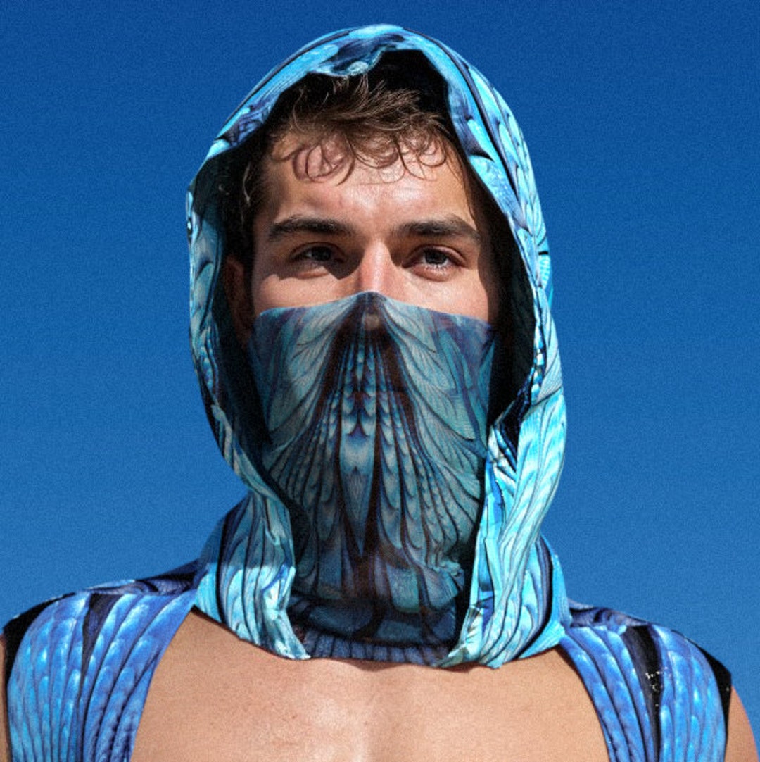 Male Rave Hood, Festival Hood for Men, Male Performance Set, Festival ...