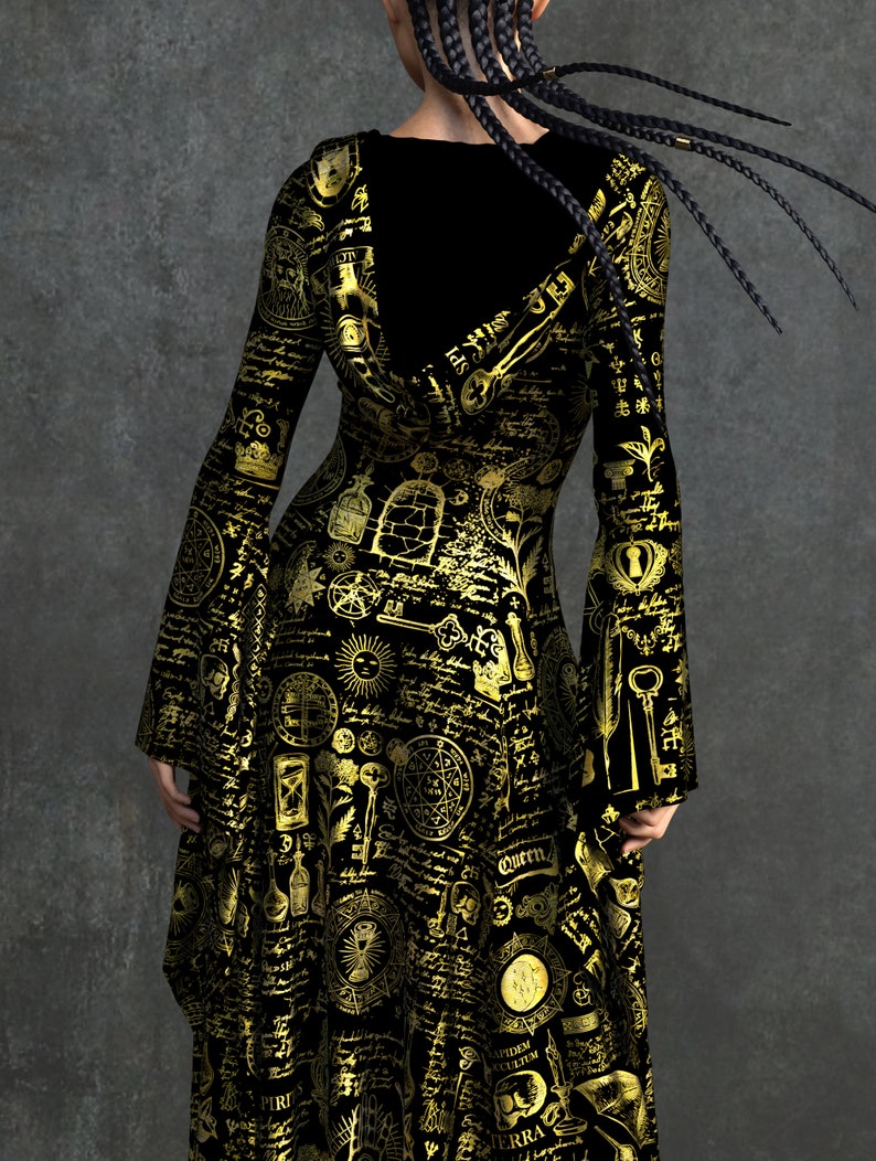 Golden Dress Women Witch Dress Women Occult Costume Women - Etsy
