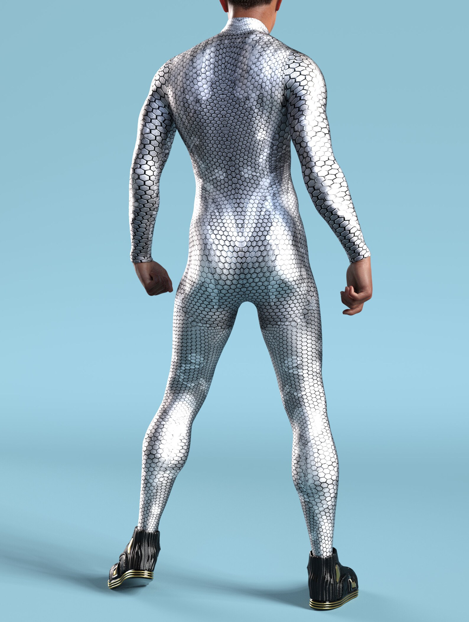 Silver Cyber Costume, Cyber Mermaid Costume Men, Armour Costume Men ...