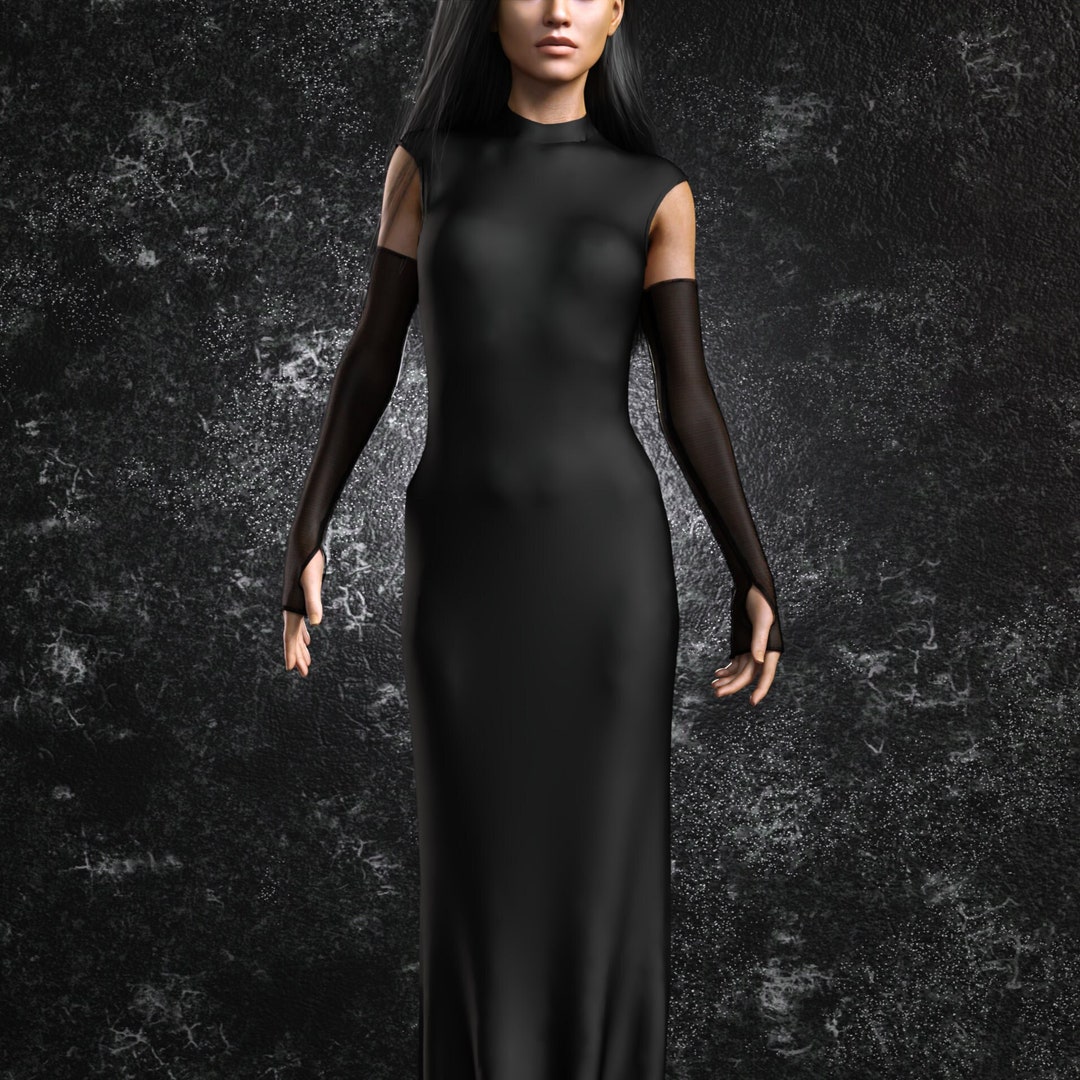 Morticia Long Dress Women, Sexy Vampire Halloween Dress, Witch Costume ...