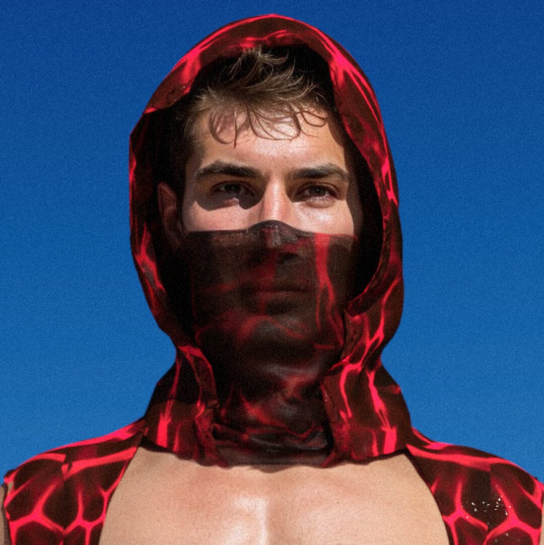 Rave Men Hood, Rave Outfit Men, Male Psychedelic Hood, Festival Hood ...