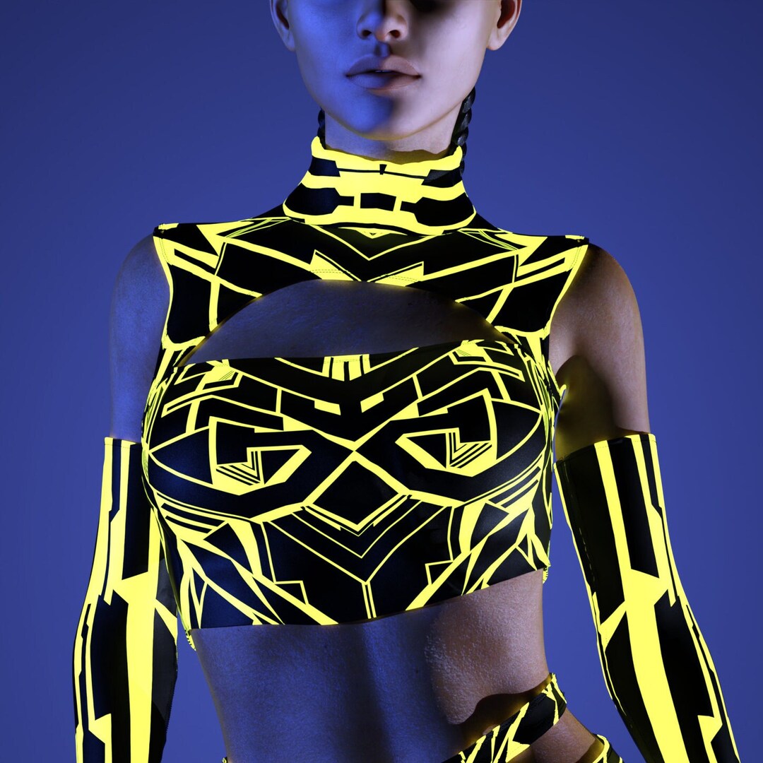 Cutout Rave Top, Festival Infinity Crop Top, Neon Clothing, UV Light ...