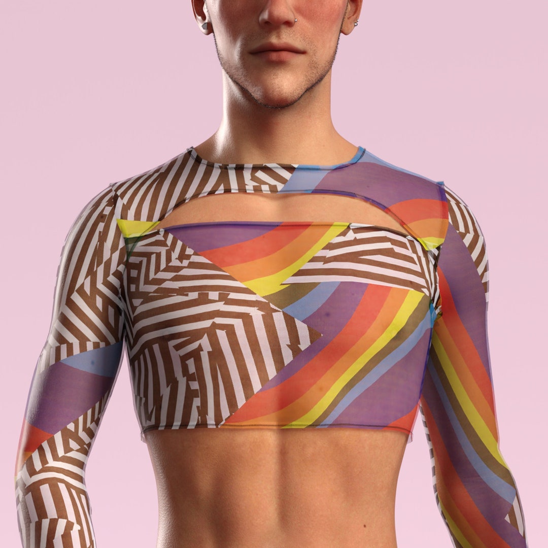 Mesh Pride Top, Gay Mesh Top, Rave Mesh Top, Burning Man Top, Bisexual ...